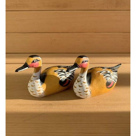 Bird | Vintage Mallard Duck Collectable Figurine Brown 3 Set Of 2 Made ...